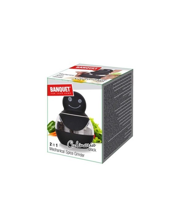 Malūnėlis pipirams/druskai ,juodas su šypsenėle